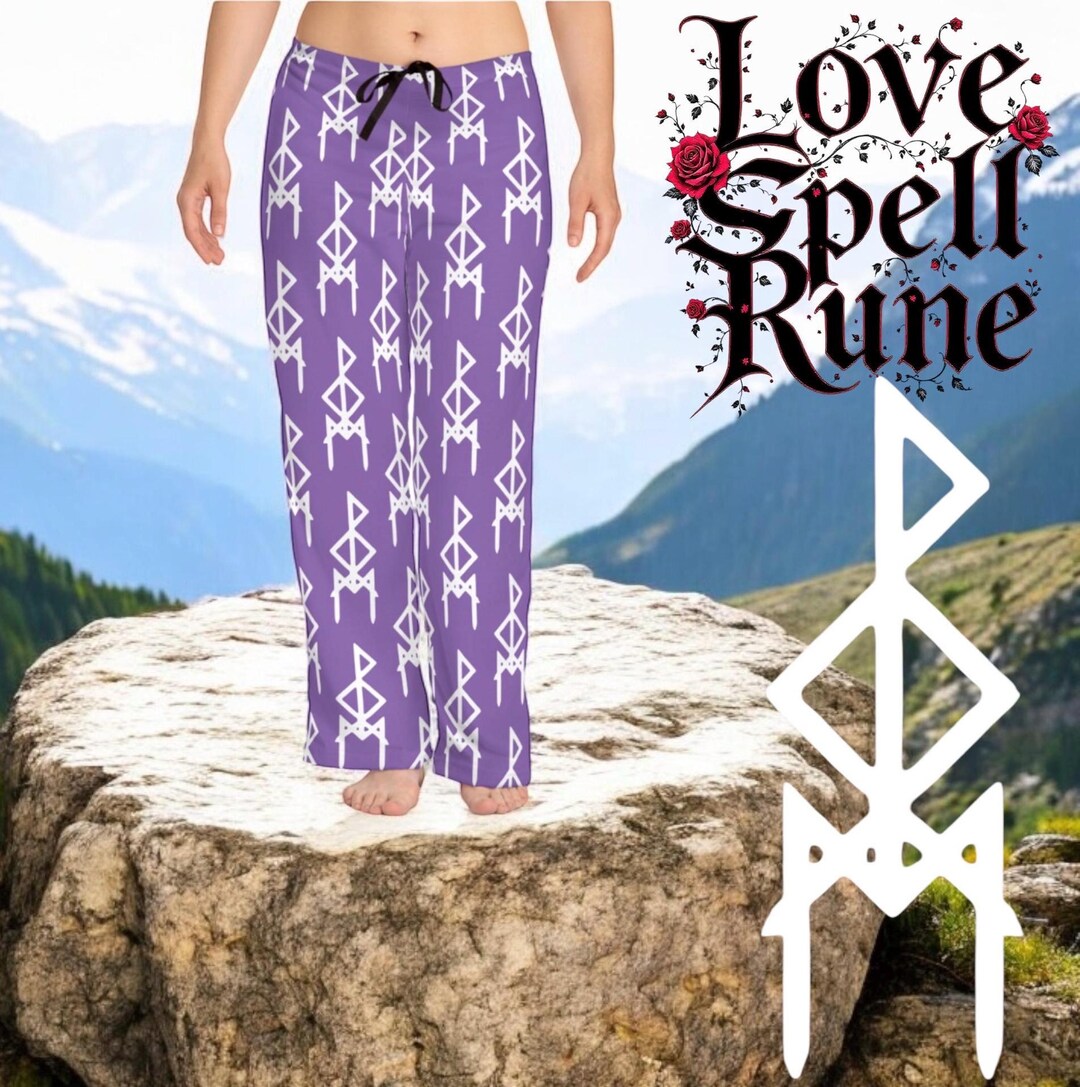 Eternal Love Rune Women's Pajama Pants, Viking Witch Lovers Binding ...