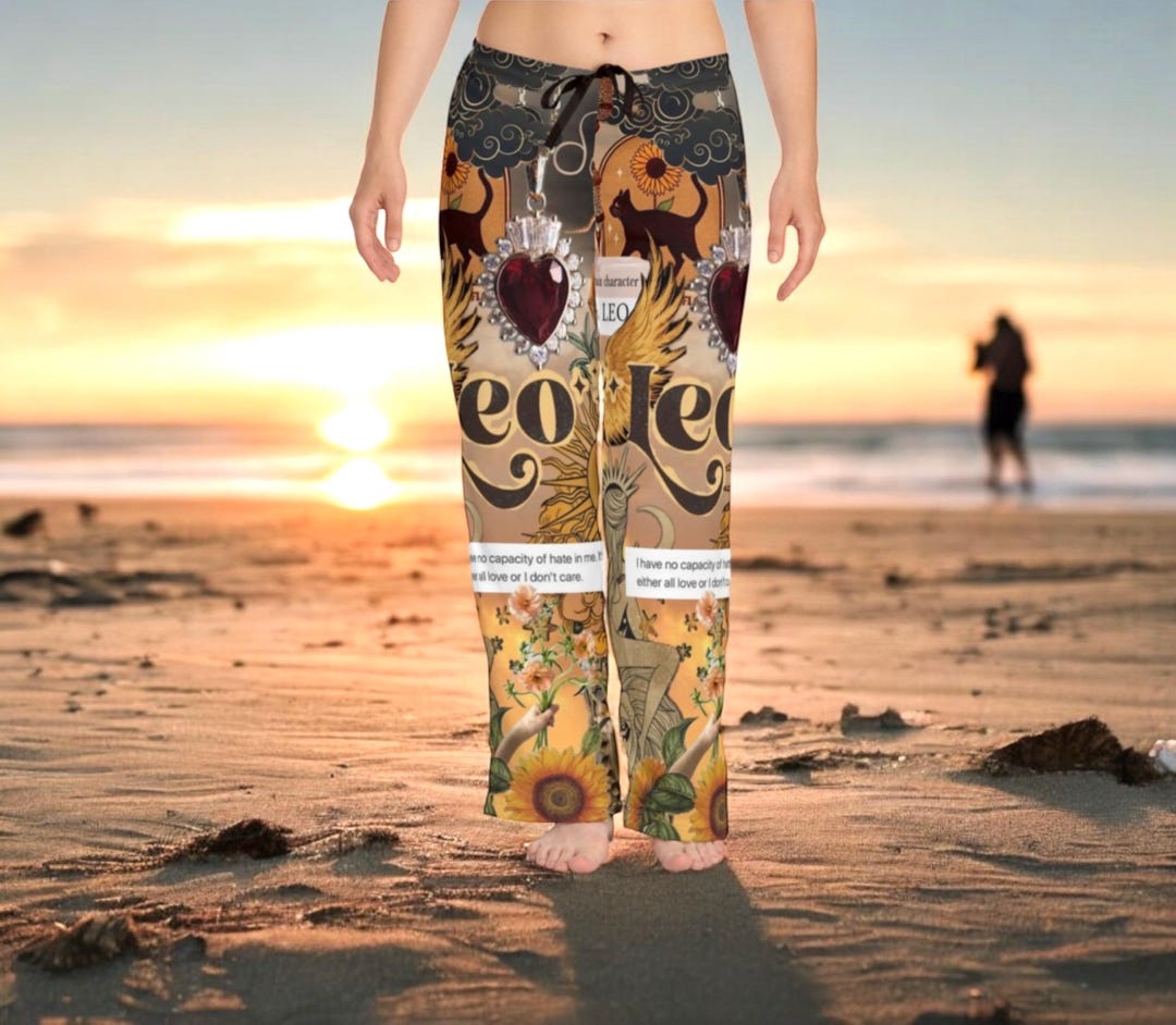 Boho Leo Zodiac Lounge Pants for Women, Astrology Birthday Symbol ...
