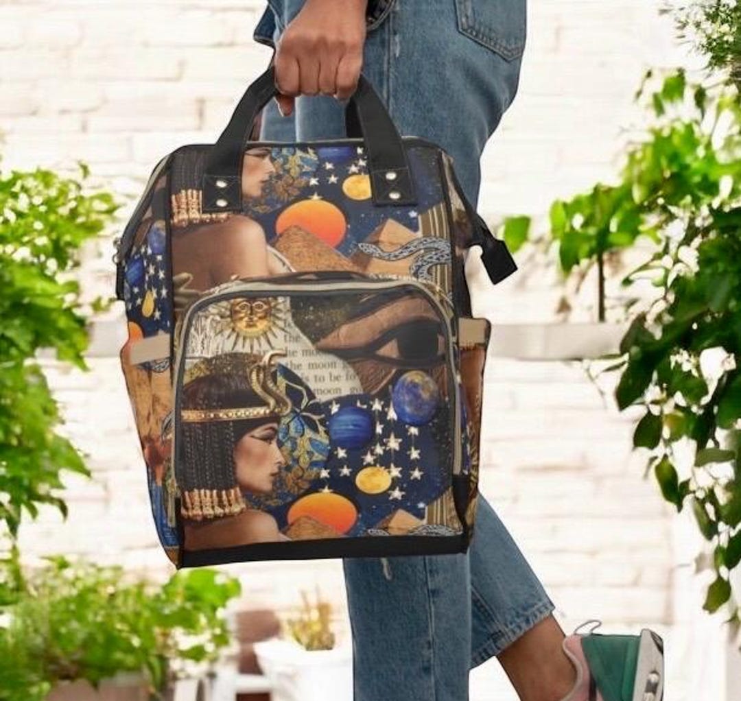 Egyptian Art Backpack, Cleopatra Design Travel Bag, Ra Deity Rucksack ...