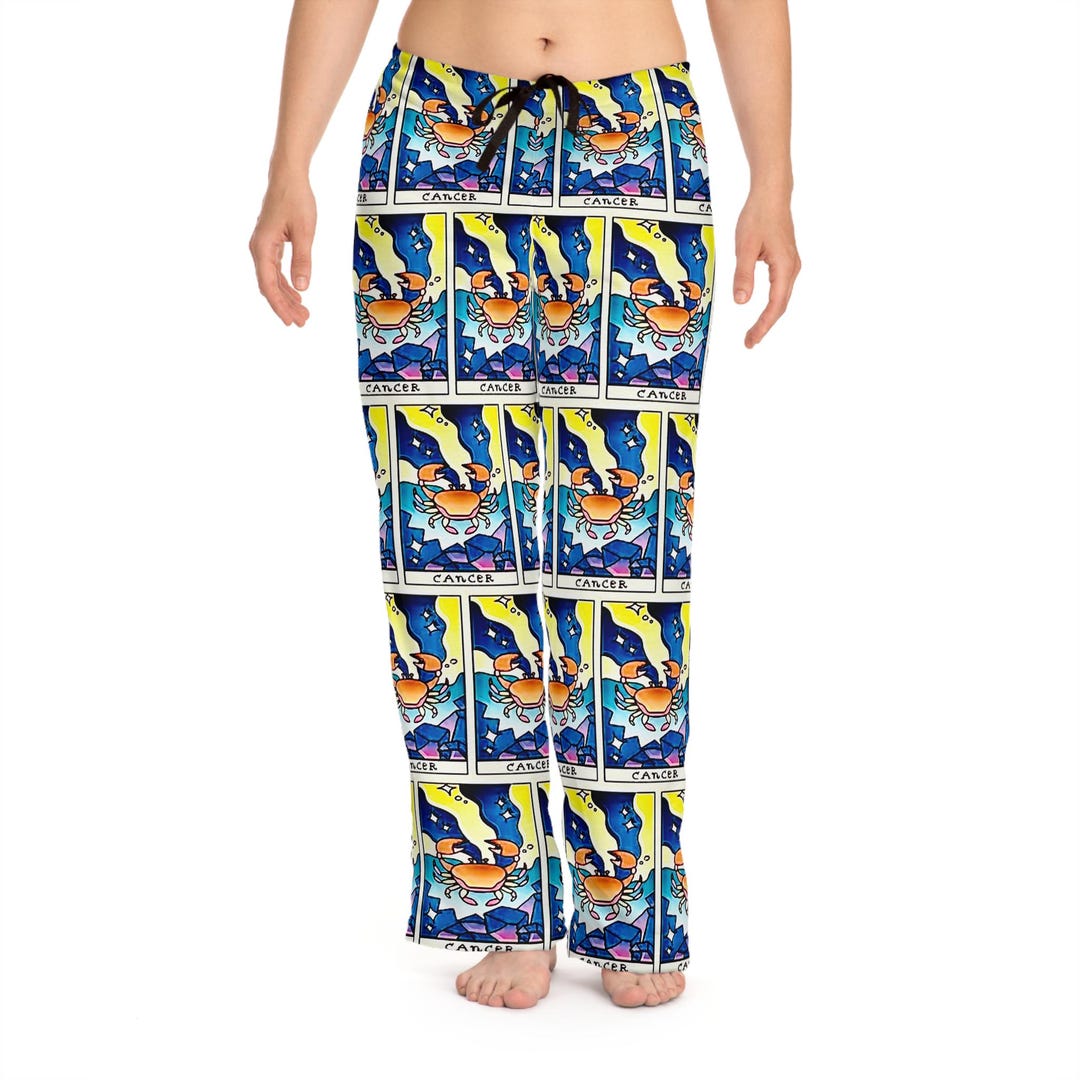 Cancer Zodiac Women's Pajama Pants, Horoscope Lounge Bottoms, Mystical ...