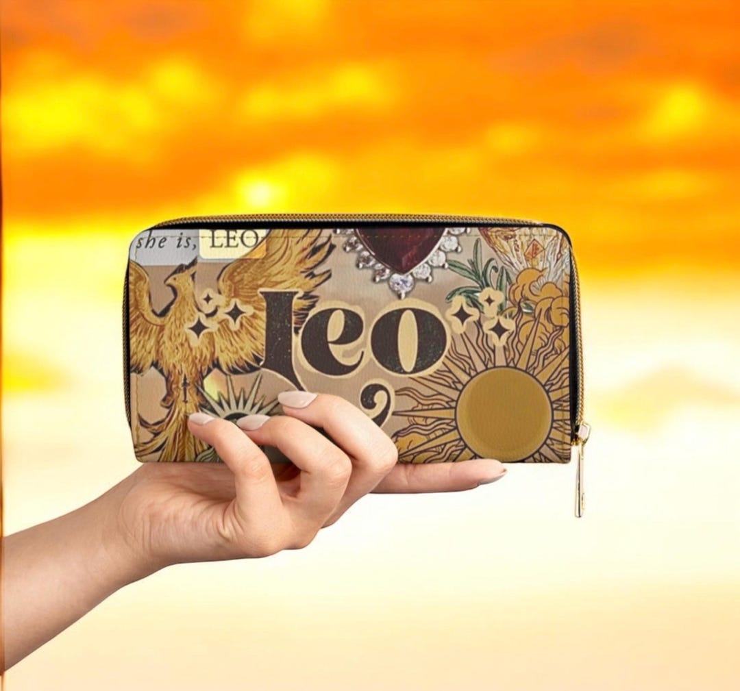 Leo Zodiac Zipper Wallet, Astrology Coin Purse, Horoscope Star Sign Bag ...