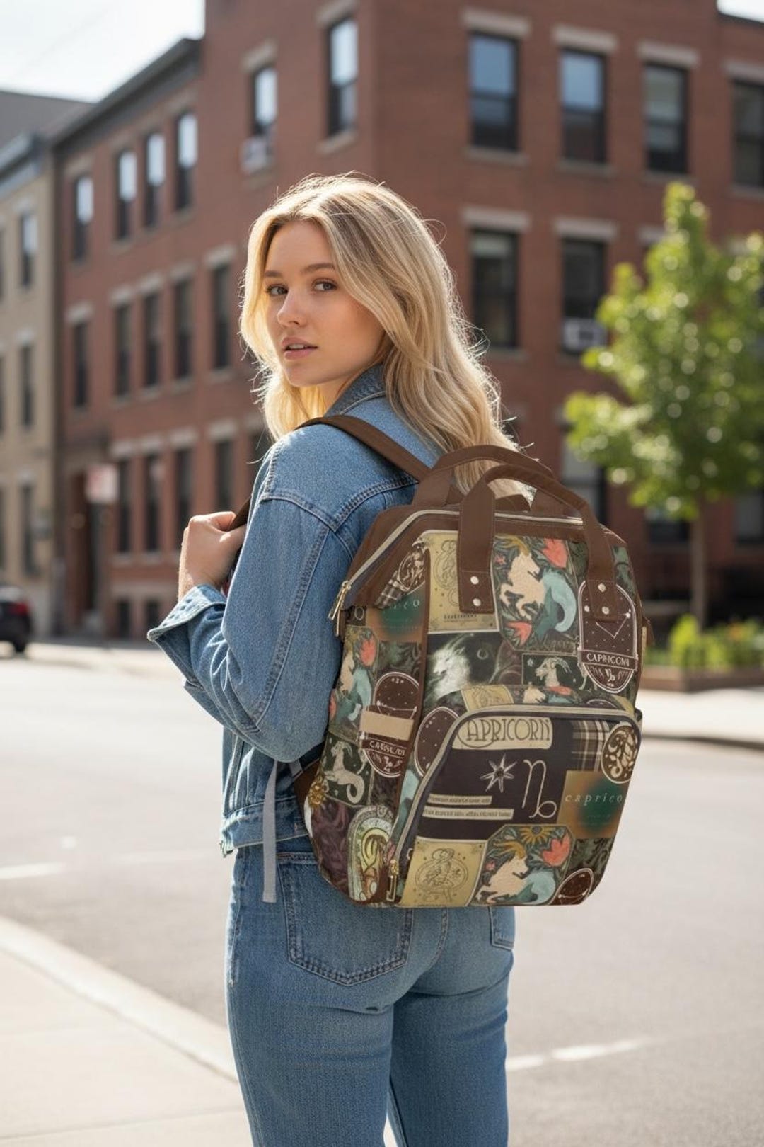Capricorn Zodiac Backpack, Celestial Boho Astrology Bag With Horoscope ...