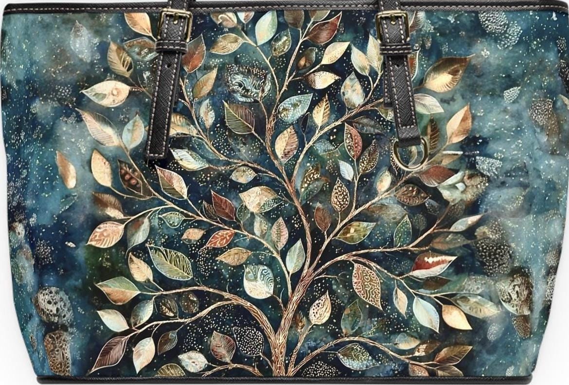 Tree of Life Handbag With Pagan Witchcore Boho Design, Mystical Autumn ...