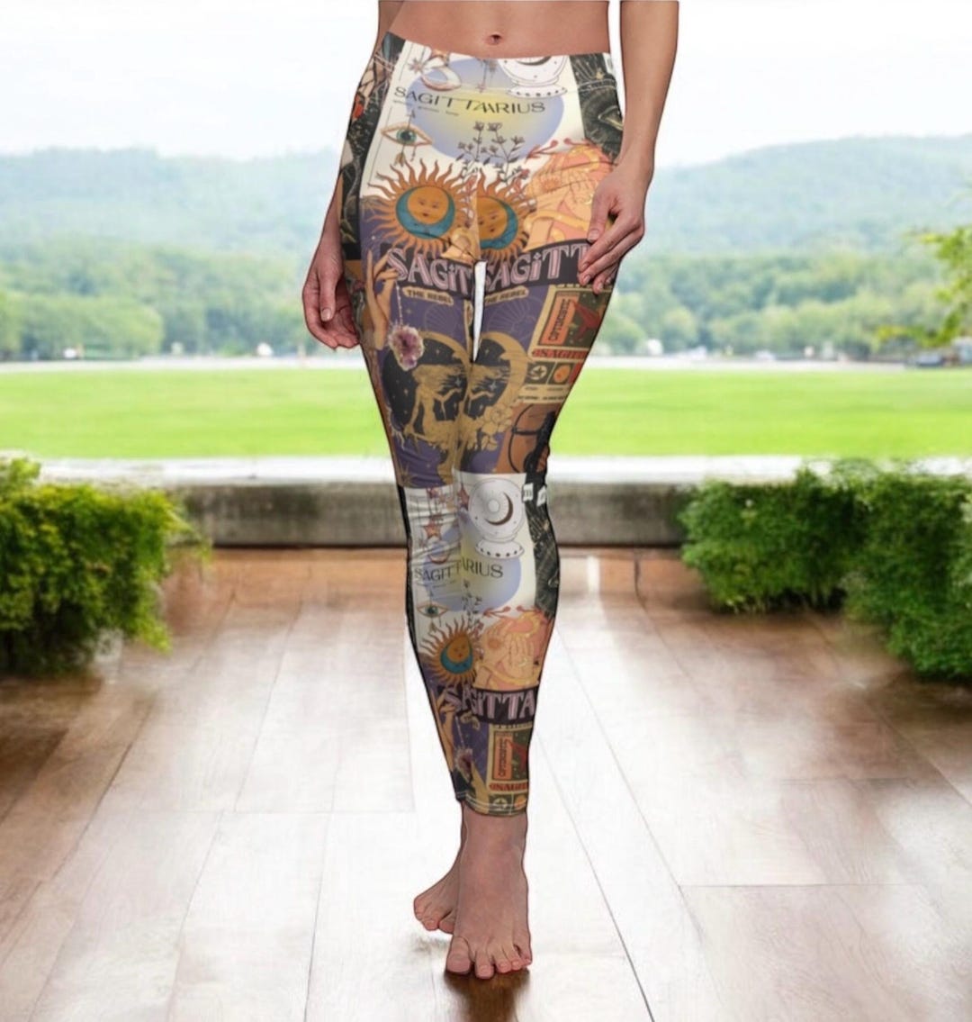 Sagittarius Zodiac Leggings, Astrology Constellation Yoga Pants, Archer ...