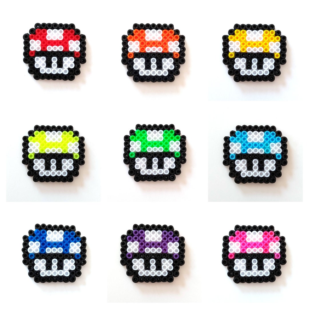 Super Mario Toadstool Pixel Bead Magnet Flat Perler Hama - Etsy