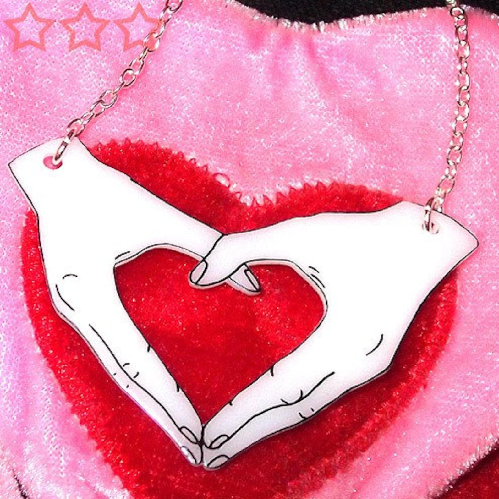 Heart Hands Necklace Happy Hands design 2 - Etsy