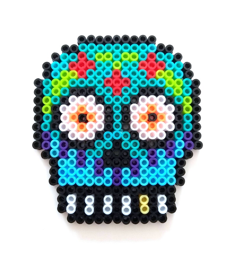 Sugar Skull Pixel Bead Coaster Flat Perler Hama Bead - Etsy