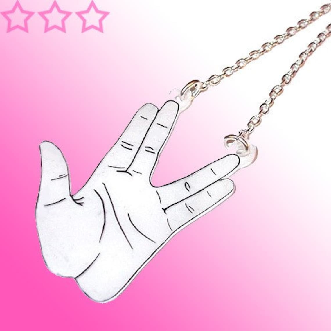 Live Long and Prosper - Spock Happy Hands Necklace - Vulcan Hand Sign ...