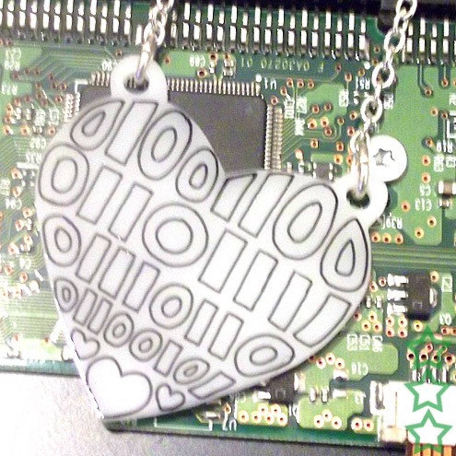 LOVE in Binary Binary Code Heart Necklace Valentine's - Etsy