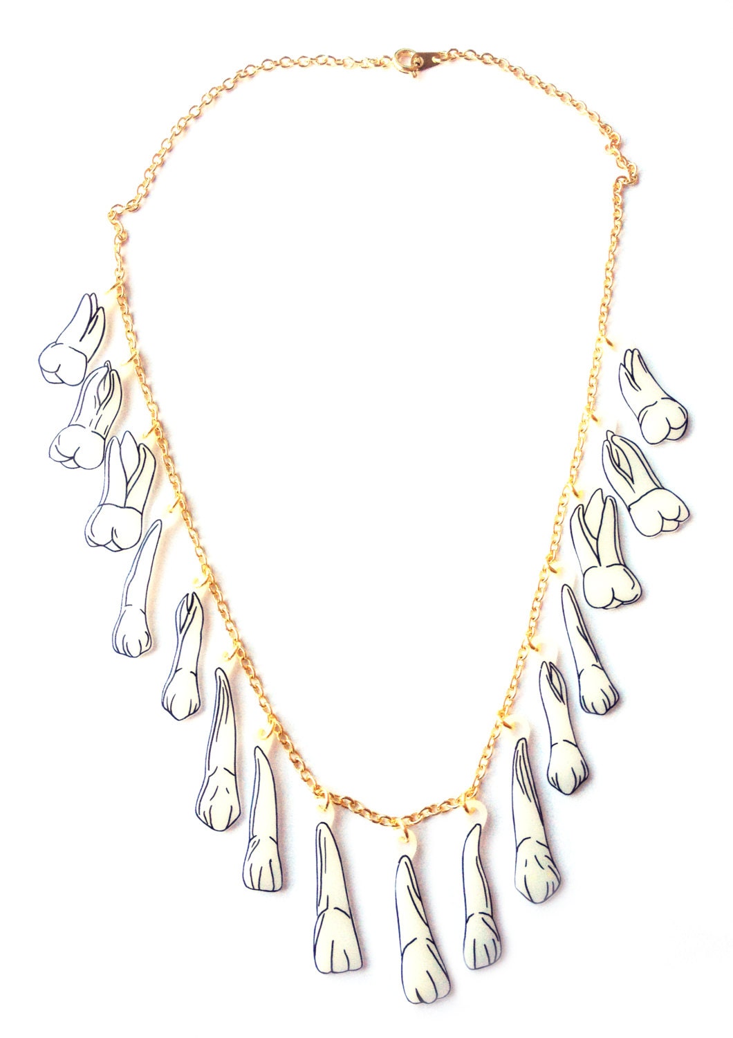 Teeth Necklace Halloween Tooth Molars Premolars Canines - Etsy