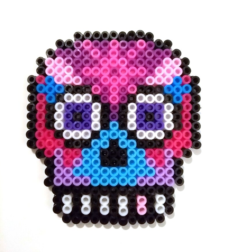 Sugar Skull Pixel Bead Coaster Flat Perler Hama Bead - Etsy