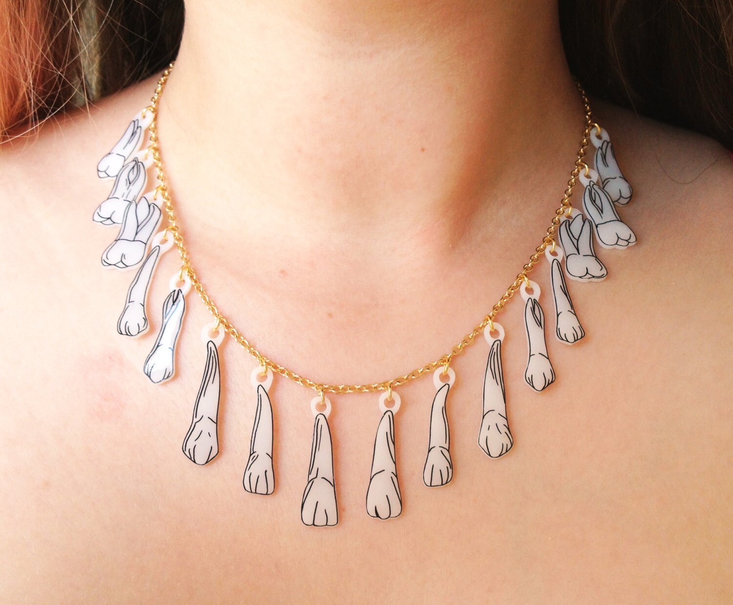 Teeth Necklace Halloween Tooth Molars Premolars Canines - Etsy