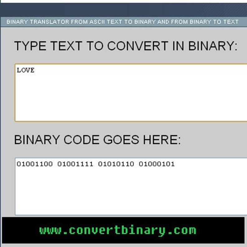 LOVE in Binary Binary Code Heart Necklace Valentine's - Etsy