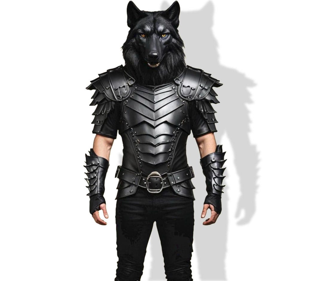 Medieval Leather Black Armor - Men Cosplay Costume - Black Viking Armor ...