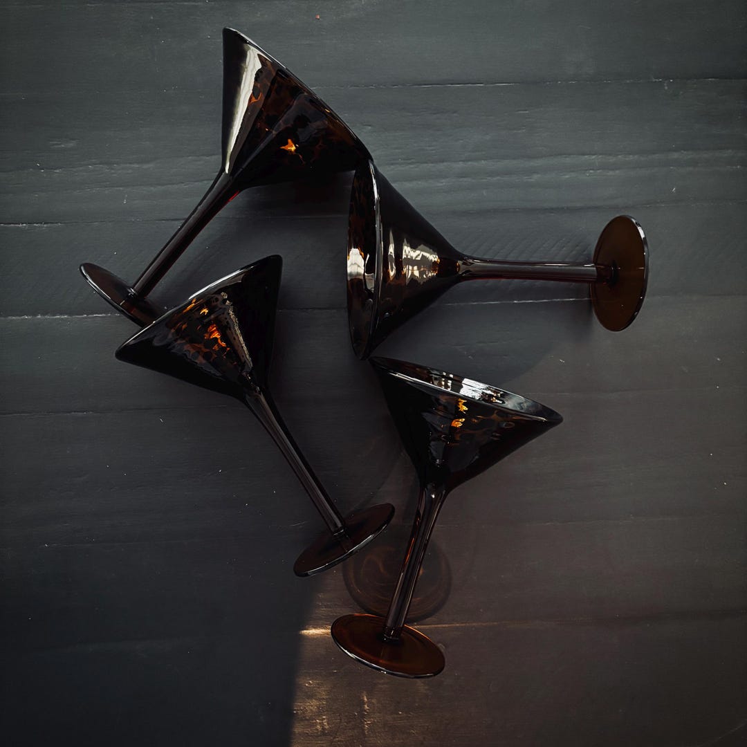 Leopard Print Martini Glass Bareware Set of 4 - Etsy