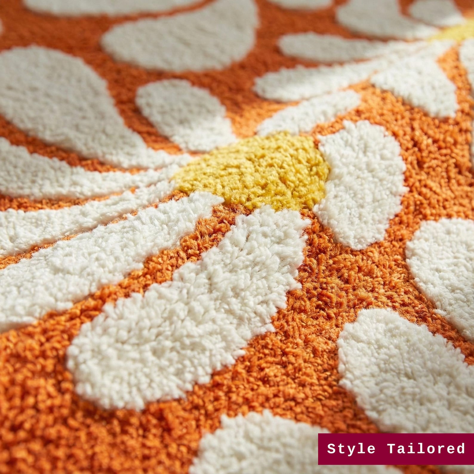 Vintage Flower Power Rug – 70s Retro Orange - Etsy