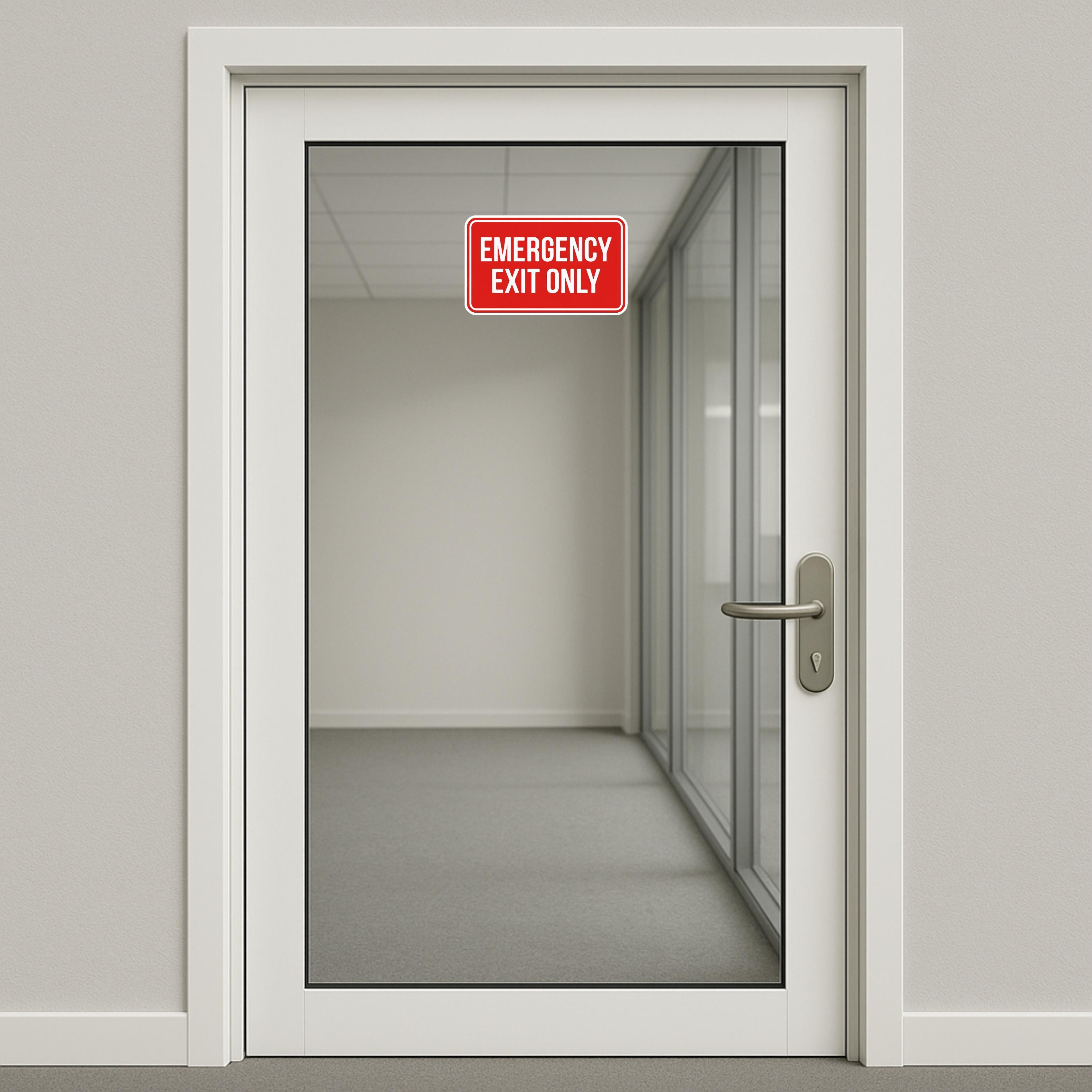4PCS Emergency Exit Only Stickers – Safety Sign Warning Vinyl Decal ...