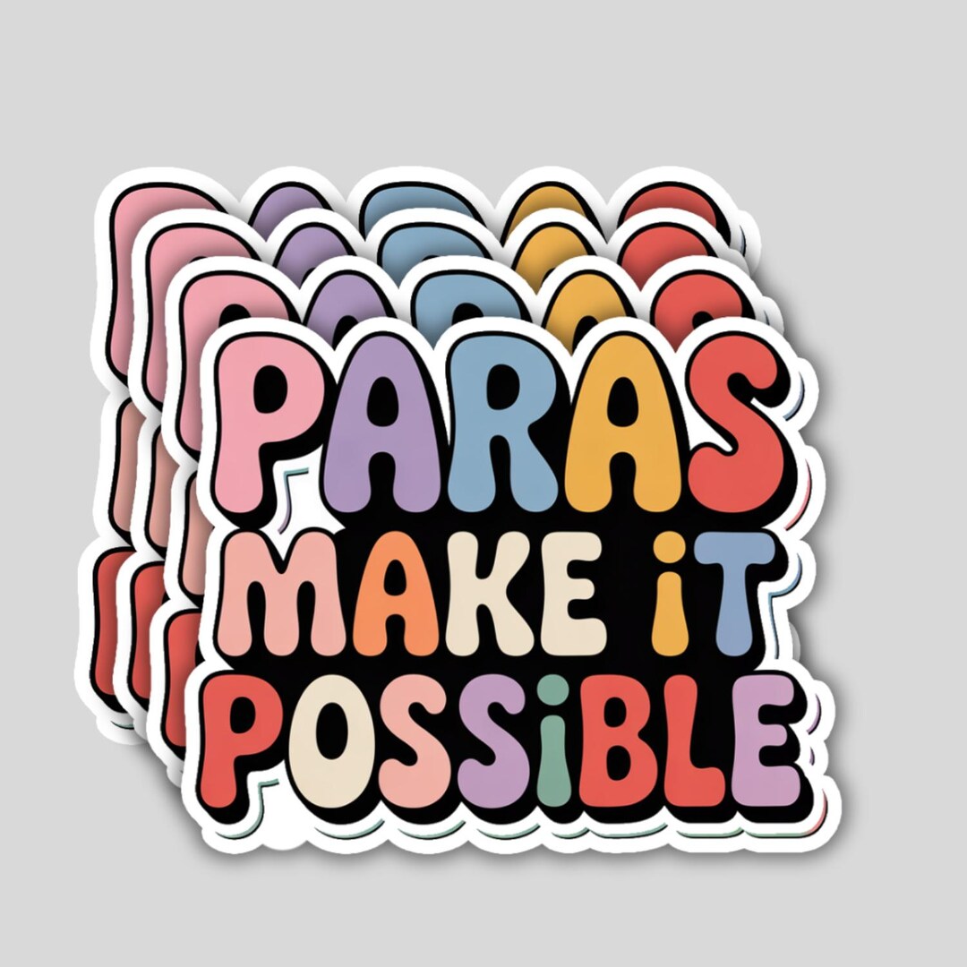 4PCS Paraprofessional Stickers – Teacher Assistant Vinyl Decals ...