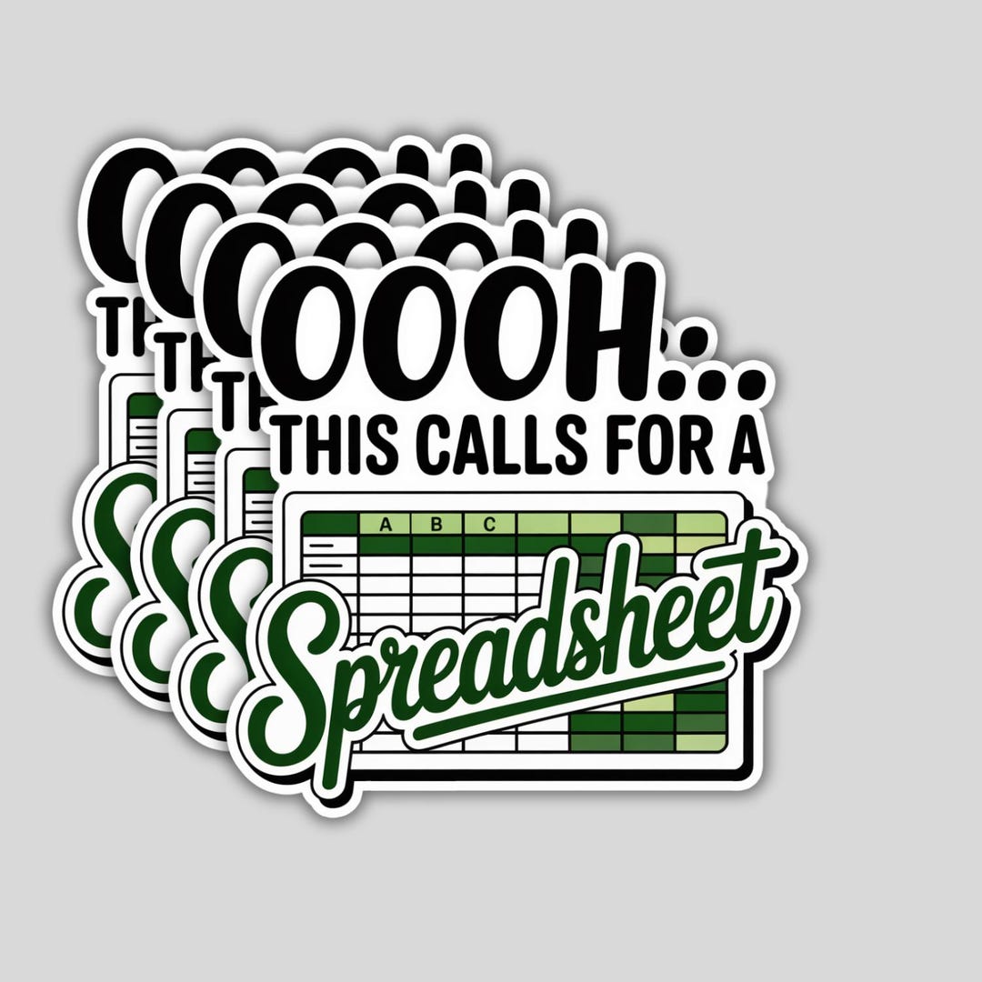 4PCS of Funny Spreadsheet Stickers: Accountant & Office Humor ...