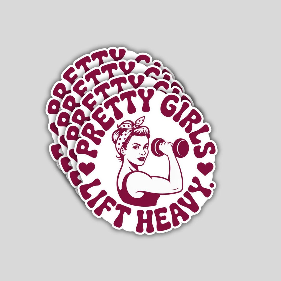 Gym Girl Powerlifting Stickers: Funny Fitness Decals - 4PCS - Etsy