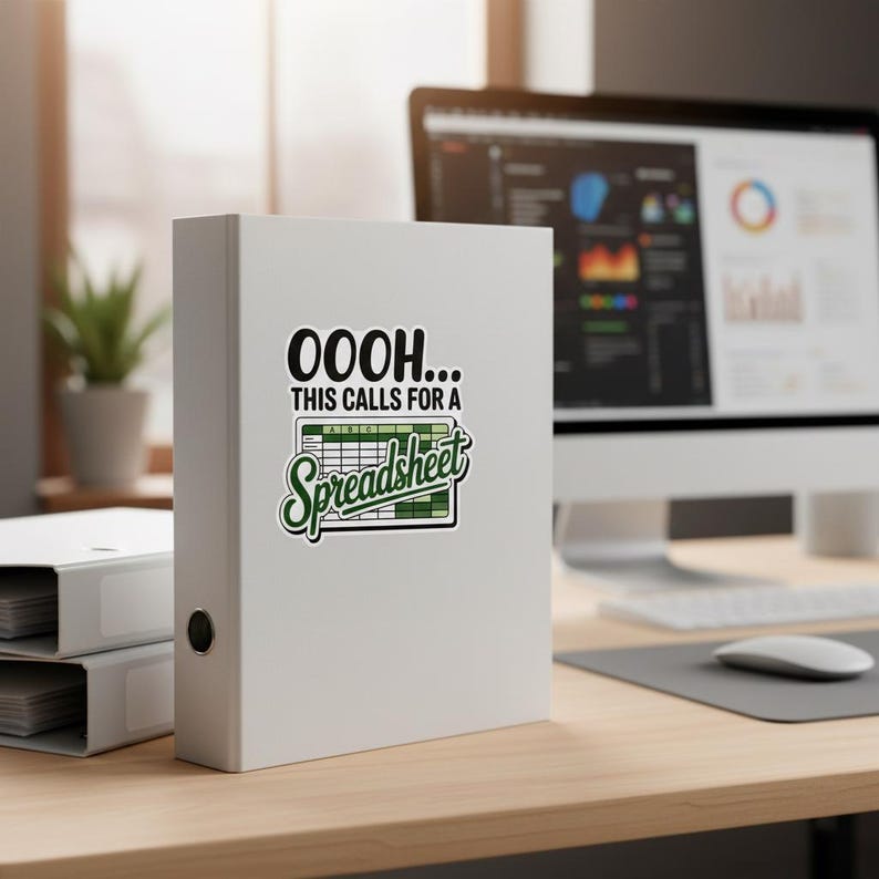 4PCS of Funny Spreadsheet Stickers: Accountant & Office Humor ...