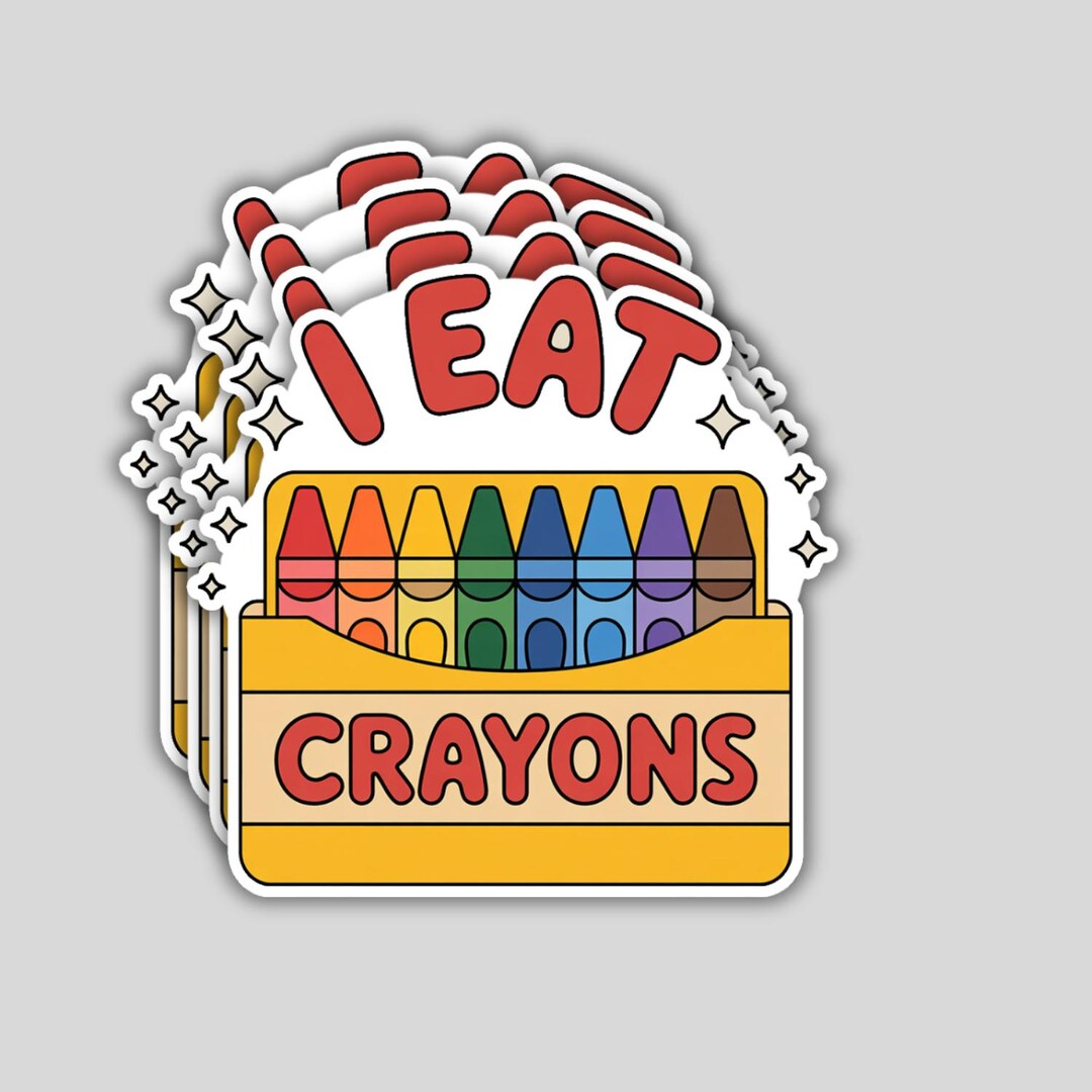 I Eat Crayons Sticker 4-pack: Funny Mental Health Meme Decals - Etsy