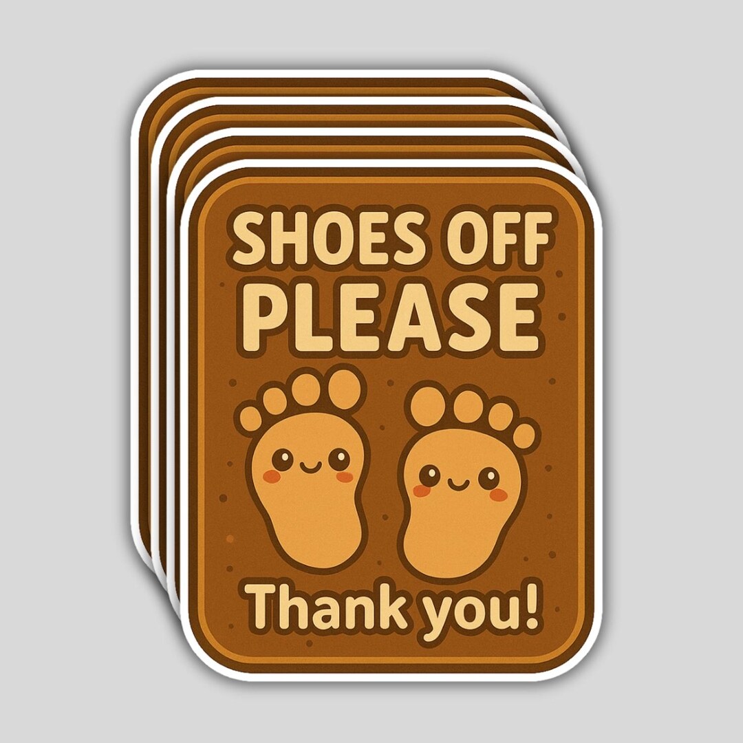 4PCS Shoes off Please Sign Stickers – Polite Entryway Reminder Vinyl ...