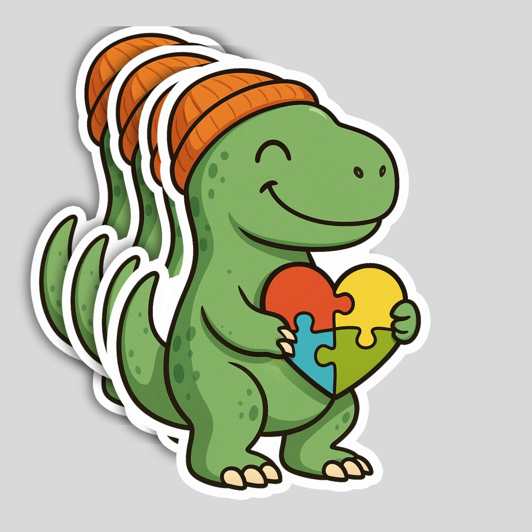 4PCS “autism Dinosaur” Stickers – Cute Autistic & Autism Awareness ...