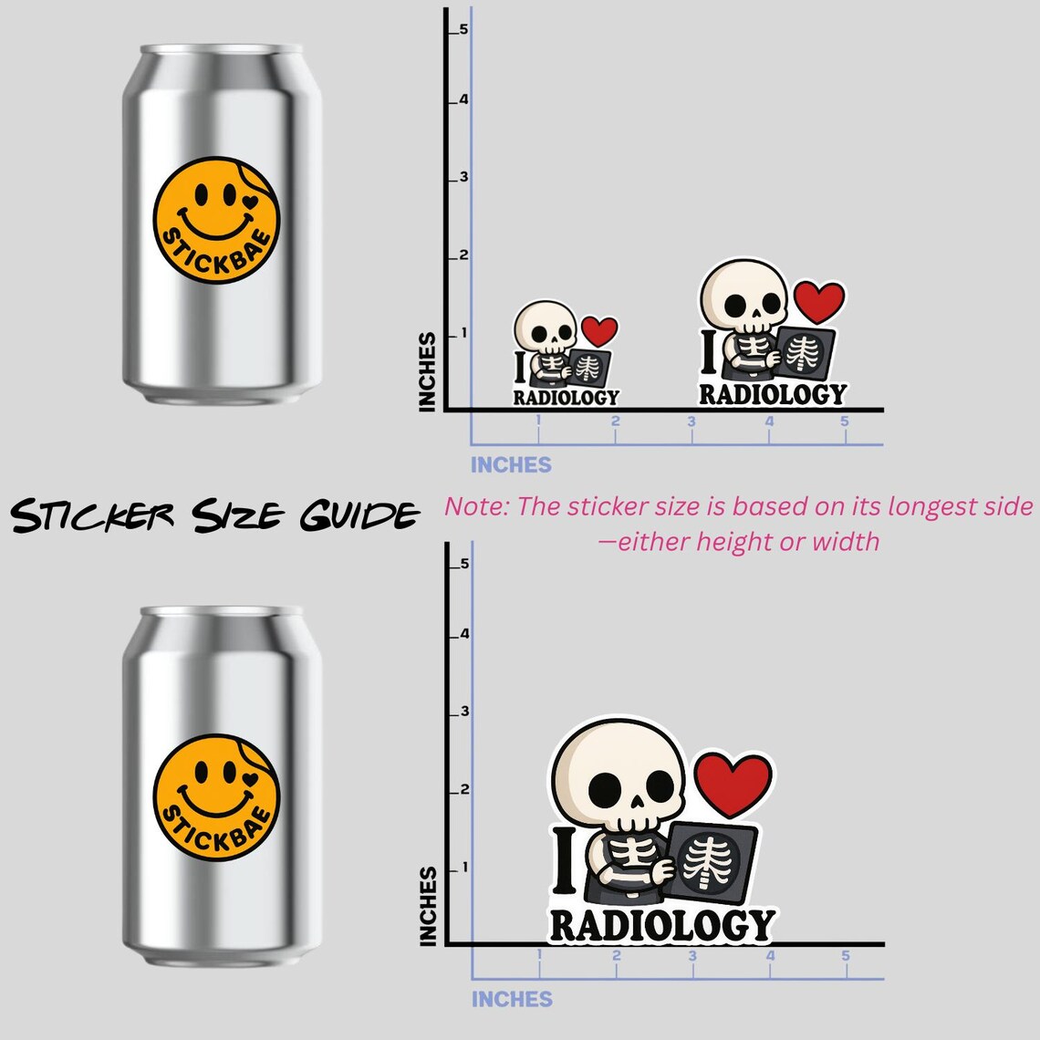 4pcs I Love Radiology Stickers – Radiologic Technologist Vinyl Decals ...