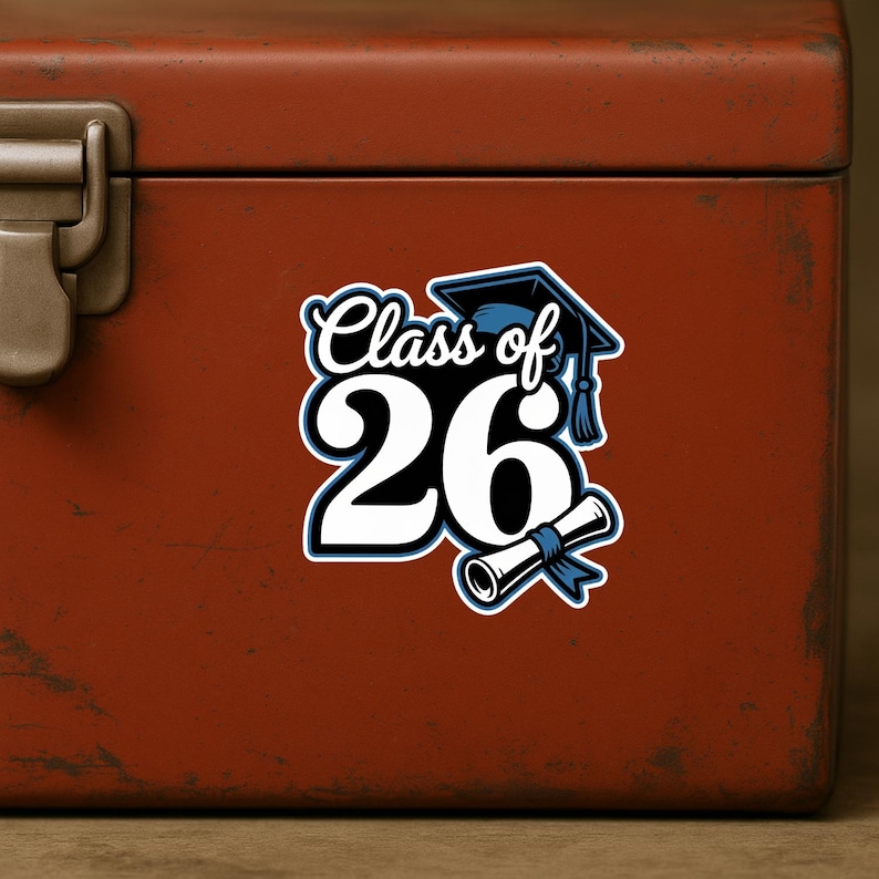 4PCS Class of 2026 Stickers – Senior Graduation Cap & Diploma Vinyl ...