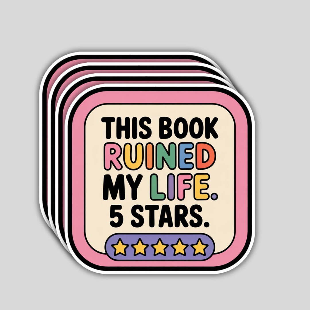 4pcs This Book Ruined My Life Stickers – Funny Bookworm Vinyl Decals - Etsy