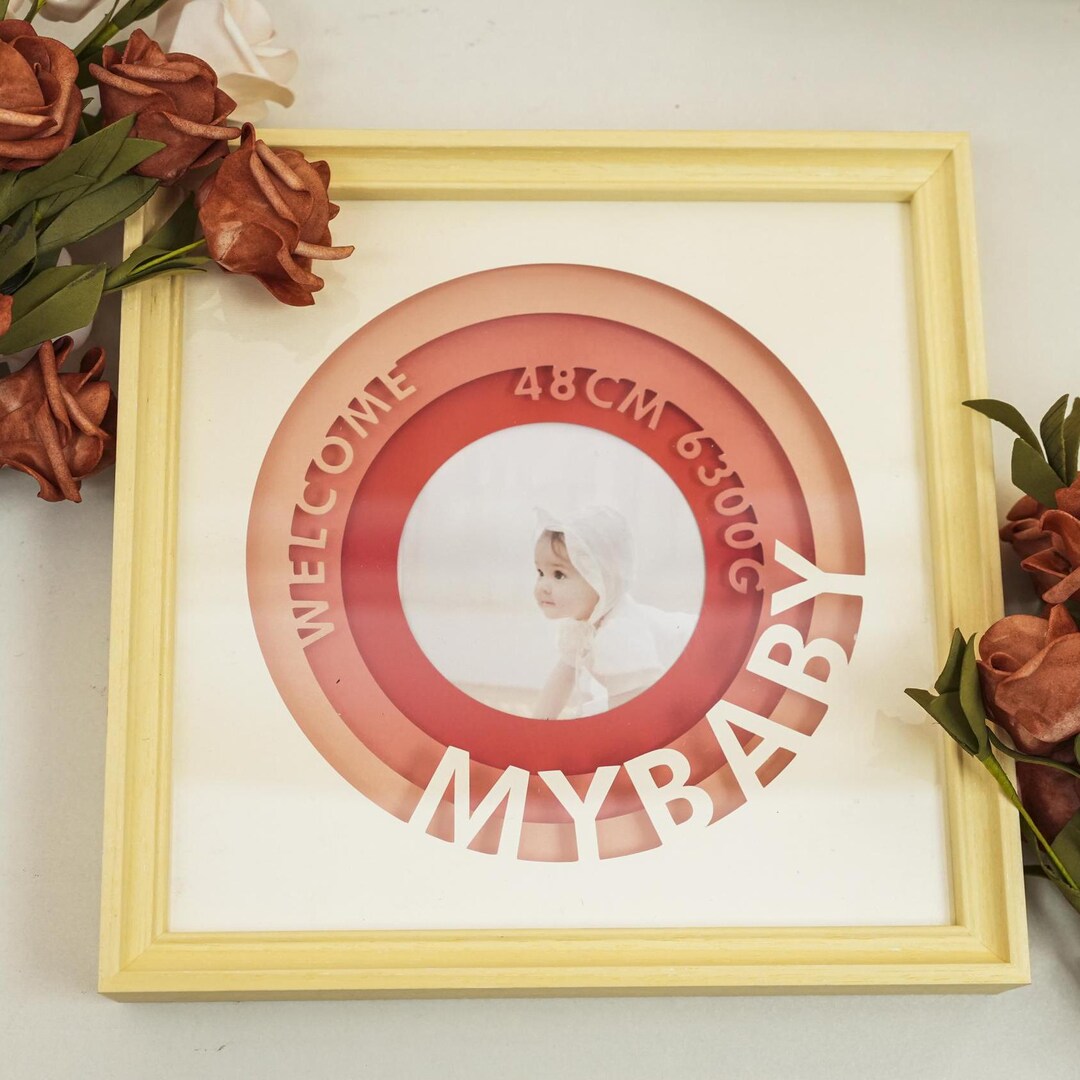 Personalized Baby Shadow Box - Custom 10x10 Frame With Birth Stats ...