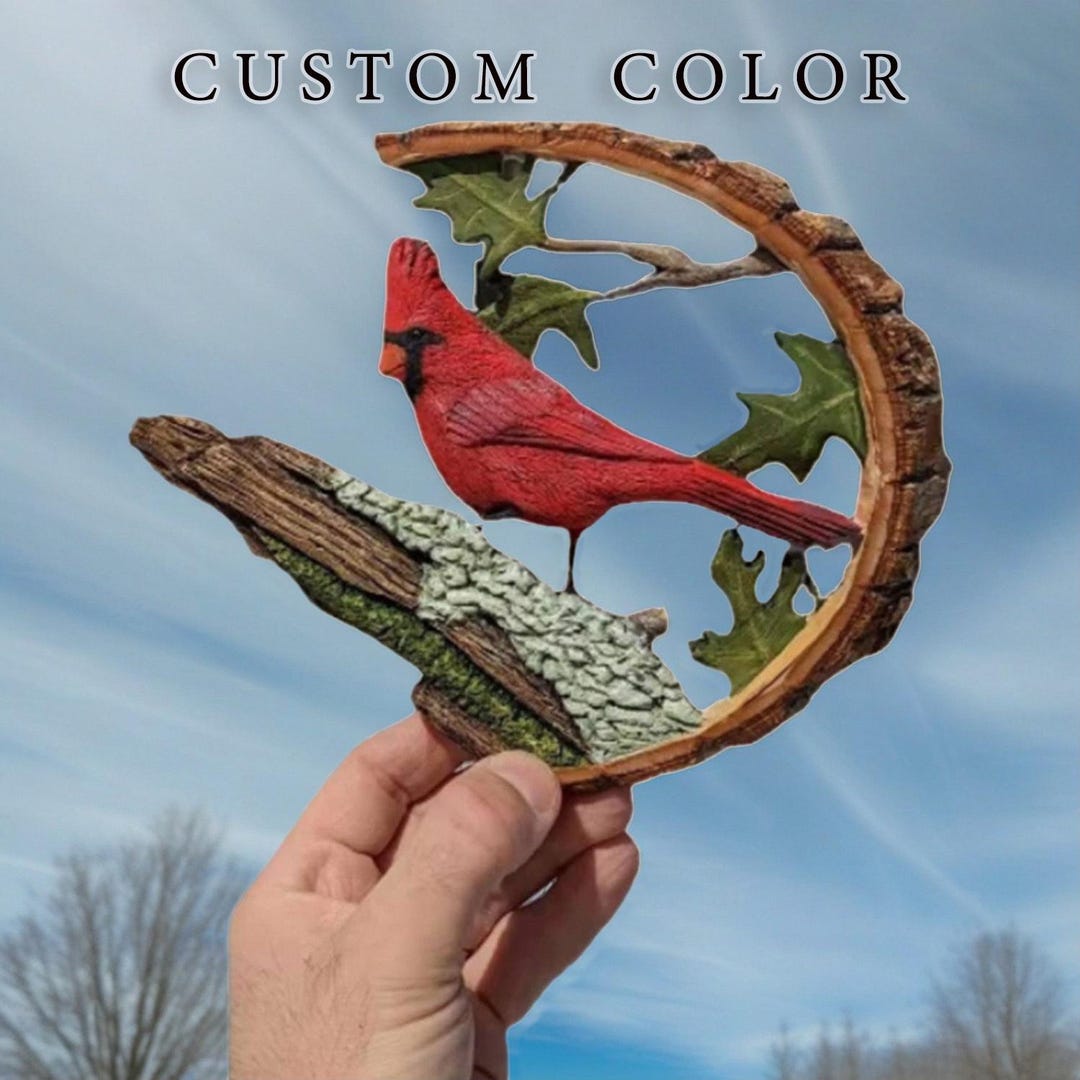 Cardinal Wood Carving Handmade,custom Cardinal Color,personalize Art ...