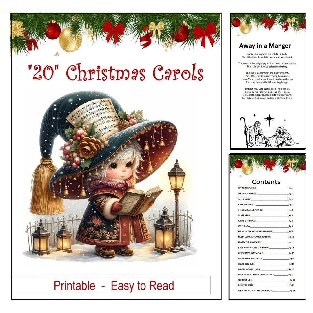 Christmas Carols: Sing-along Printable ( Instant Download) - Etsy