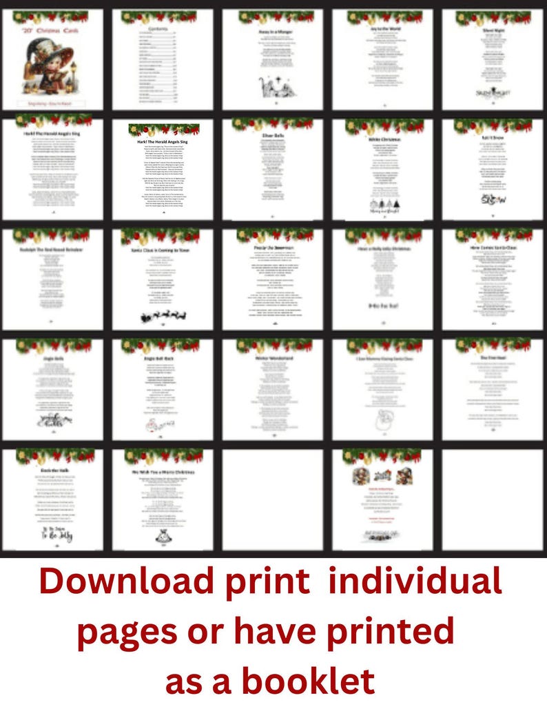 Christmas Carols: Sing-along Printable ( Instant Download) - Etsy