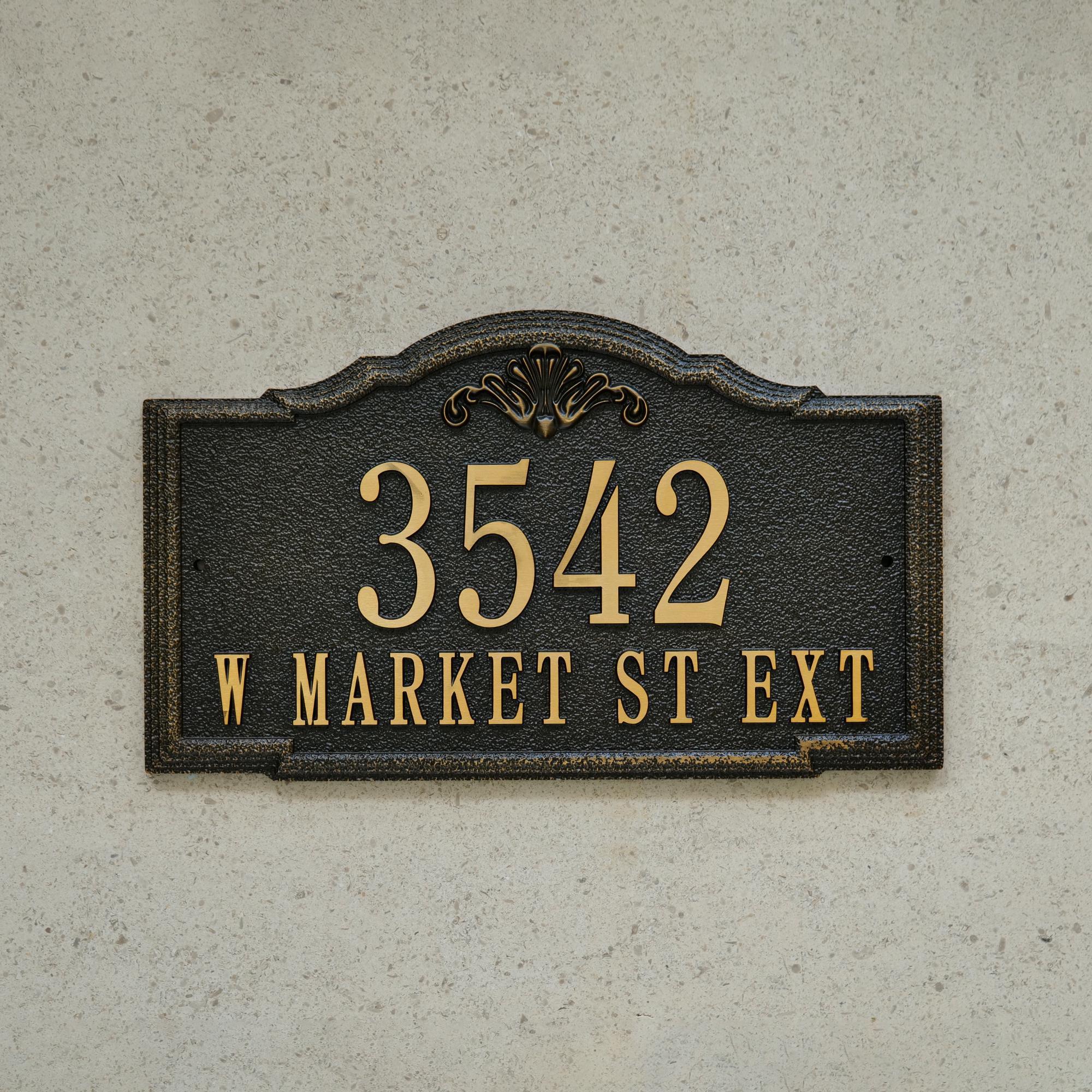 Custom Cast Metal Address Plaques, Handmade Signage, Elegant Black ...