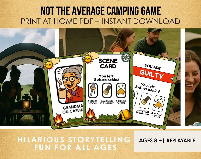 Camping Mystery Game: Who Ate the Cake? Printable Party Game (PDF ...