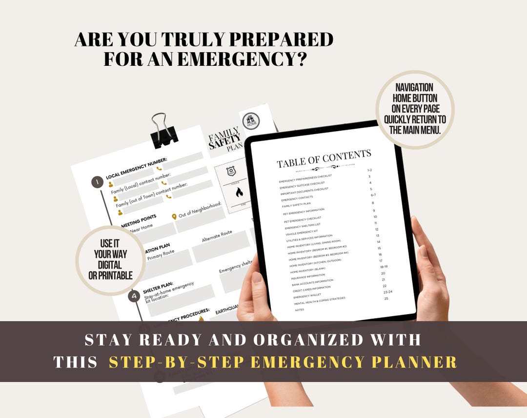 Comprehensive Interactive Detailed Emergency Preparedness Planner, Essential Disaster Readiness ...