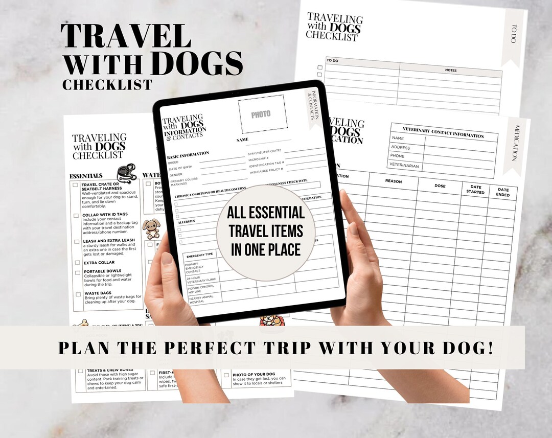 Dog Travel Checklist Printable – Pet Packing List for Vacation | Dog ...