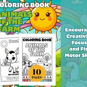 Farm Animal Coloring Book: Fun Facts for Kids (printable) - Etsy