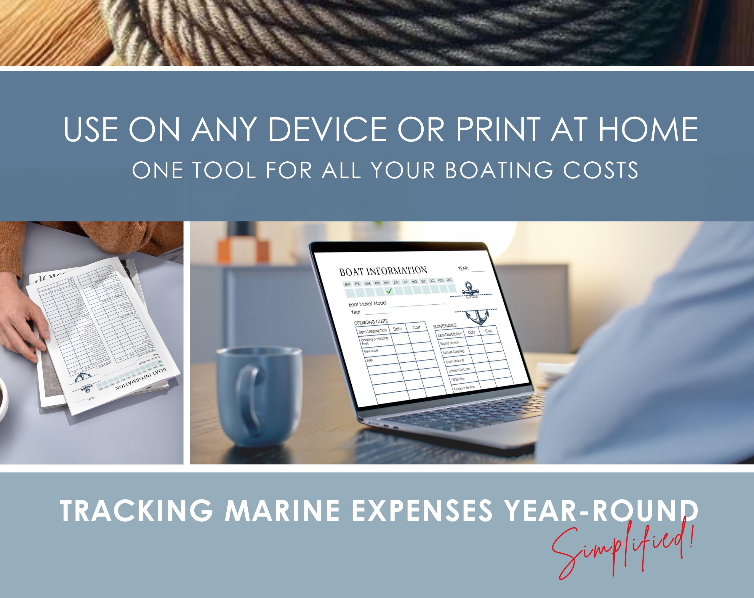 Boat Expense Tracker PDF: Fillable, Printable, Auto-calculating - Etsy