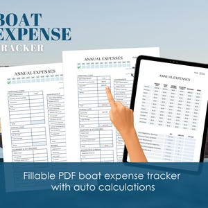 Boat Expense Tracker PDF: Fillable, Printable, Auto-calculating - Etsy