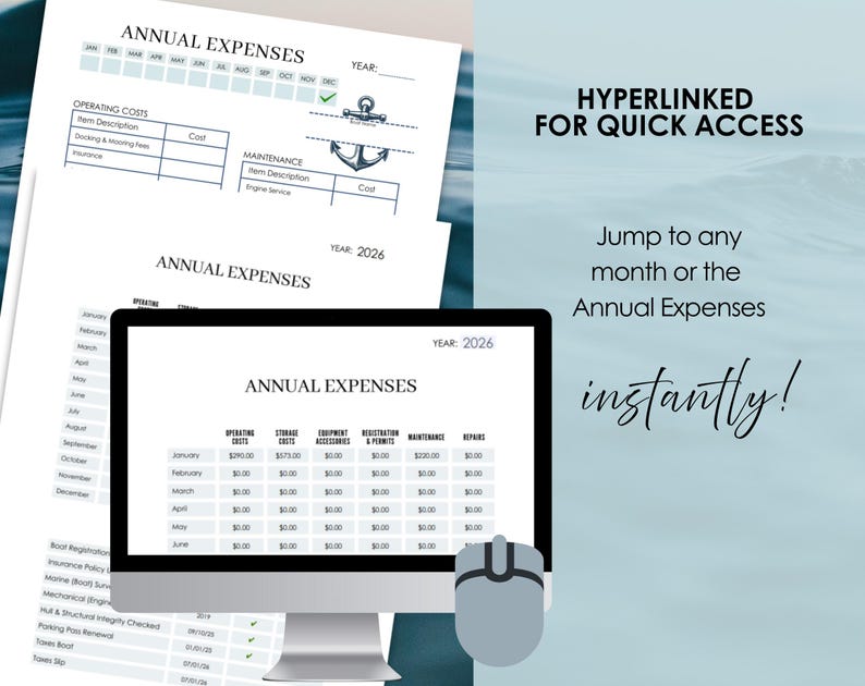 Boat Expense Tracker PDF: Fillable, Printable, Auto-calculating - Etsy