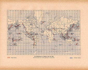 World Map 1900 - Etsy