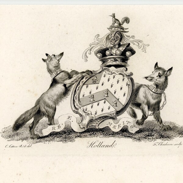 Antique Coat of Arms Pierce - Etsy