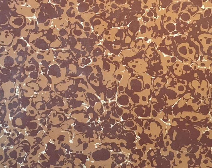 C. 1836 - MARBLED PAPER - ANTIQUE - Brown Colored Hand Made Marbled End ...