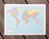 C. 1946 VINTAGE WORLD MAP original vintage map vintage | Etsy