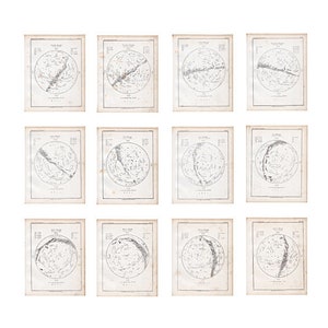 C. 1892 MONTH STAR MAPS - Set of 12 Original Antique Prints • Astronomy ...
