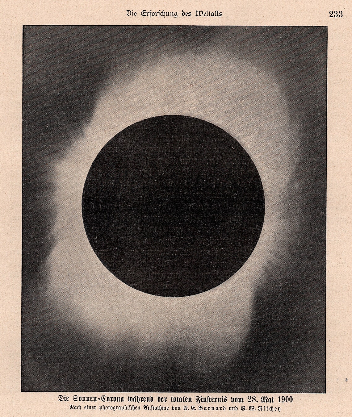 C. 1900 TOTAL SOLAR ECLIPSE Lithograph • Original Antique Print ...