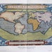 C. 1900 WORLD MAP Lithograph - Original Antique Print - View of the ...